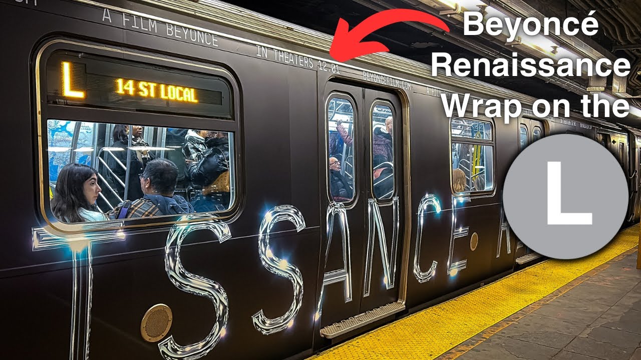 ᴴᴰ⁶⁰ NYC Subway: Beyoncé Renaissance Ad-Wrapped R160A-1 running on the ...