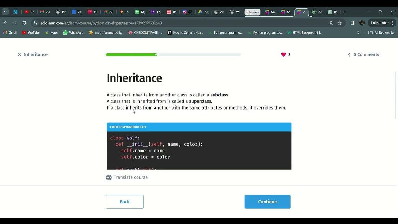 96 Inheritance | Python Developer | Sololearn - YouTube