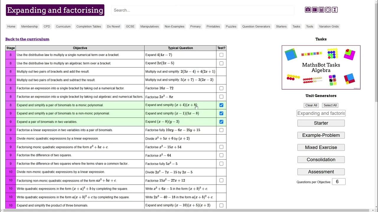 Comparing objectives using the Example - Problem pairs. - YouTube