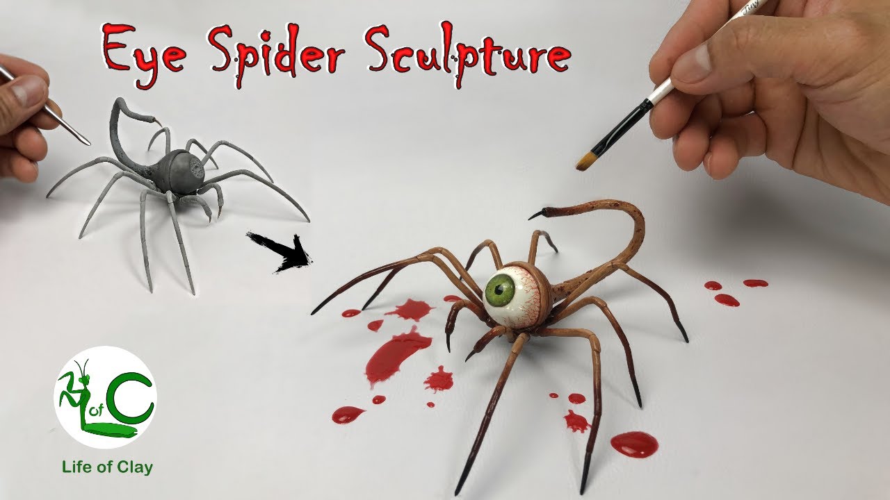 Sculpting Eye Spider _ Spider Sculpture _ Polymer Clay Sculpture _ Life ...