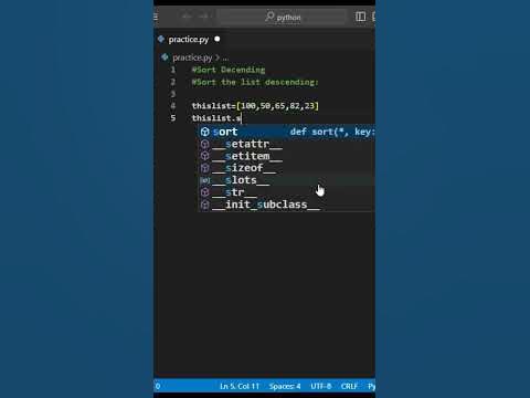 Sort Descending #python #pythonprogramming #coding #programming #code #pythoncoding - YouTube