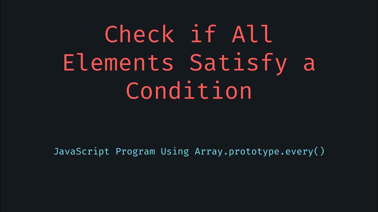 Predicate Function Check for All Elements - YouTube