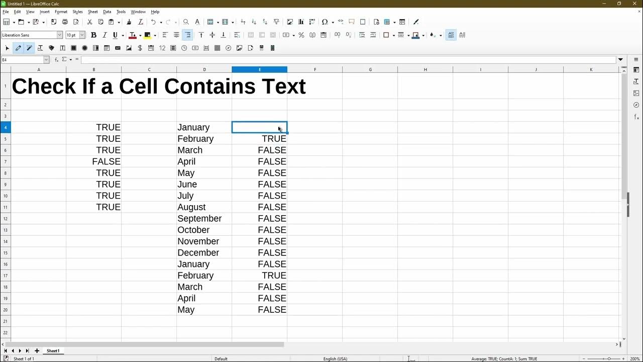 Check If Cell Contains Text in LibreOffice Calc - YouTube