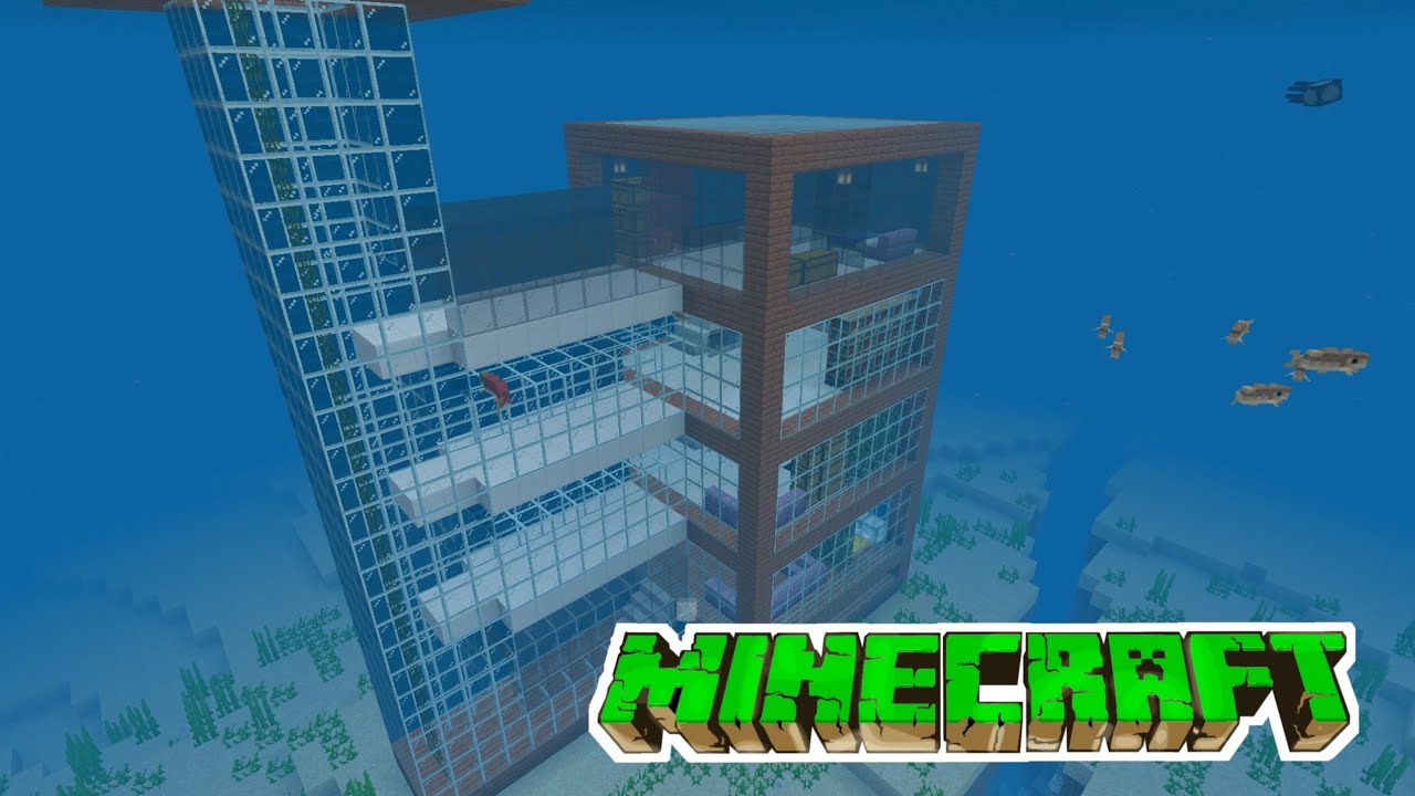 Underwater house in sea ! Minecraft tutorial! - YouTube