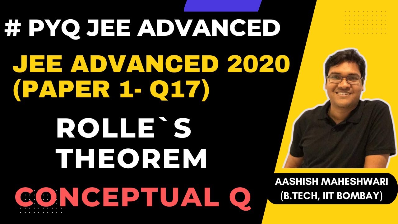 JEE Advanced 2020 (Paper 1) | Rolle`s Theorem - YouTube