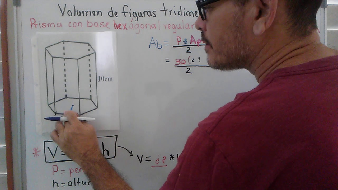 Hallar el volumen de una prisma hexagonal - YouTube