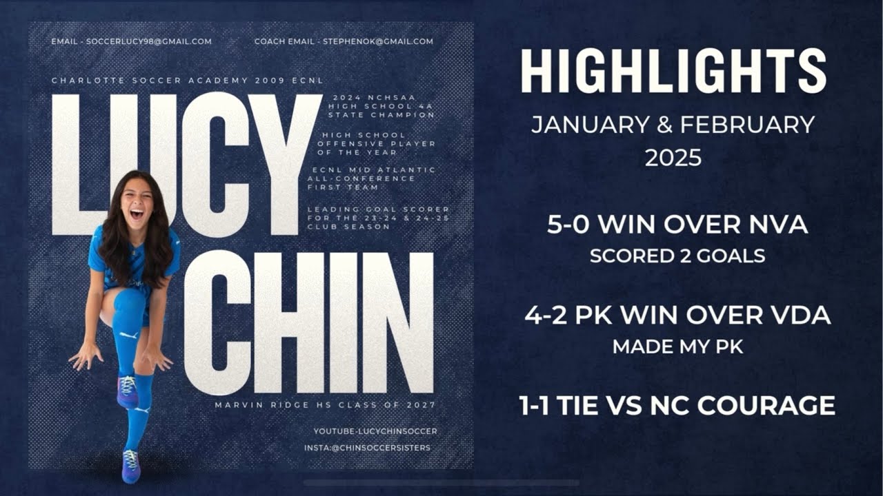 Lucy Chin January and February 2025 ECNL Highlights - YouTube