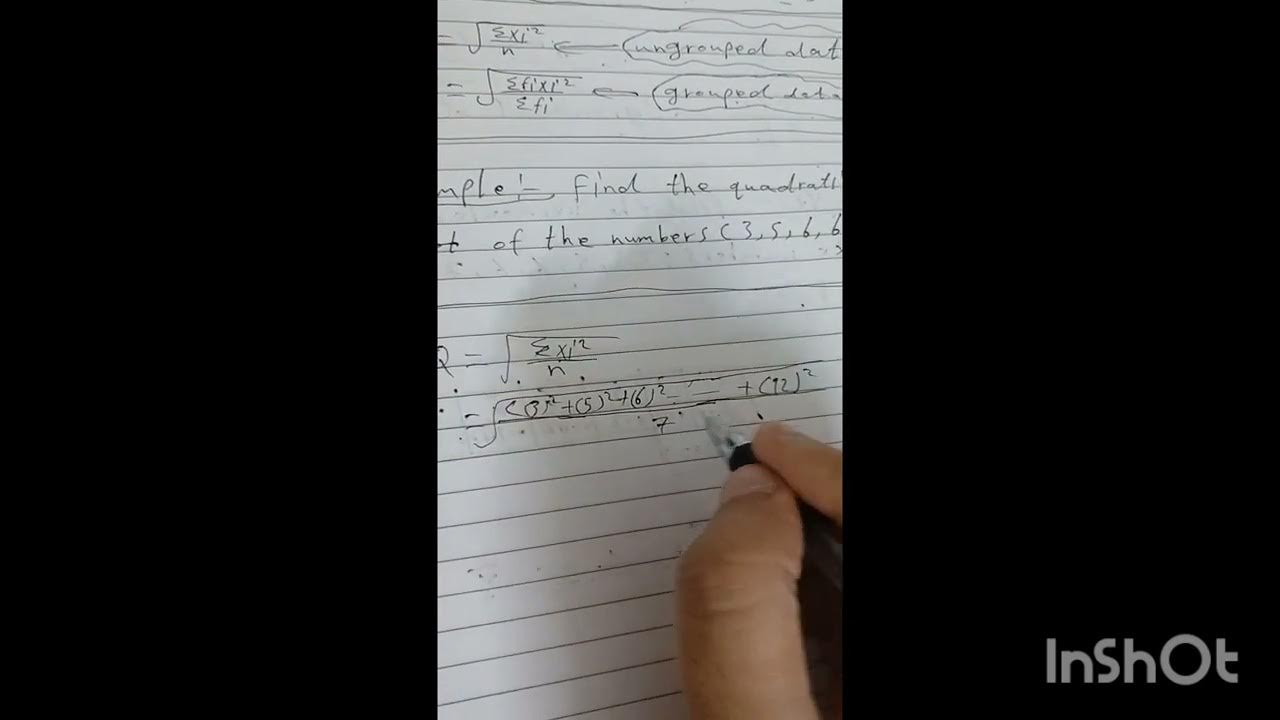 Biostatistics - Chapter 4 (Part 3) - (The Hermonic Mean and The Quadratic Mean) - YouTube