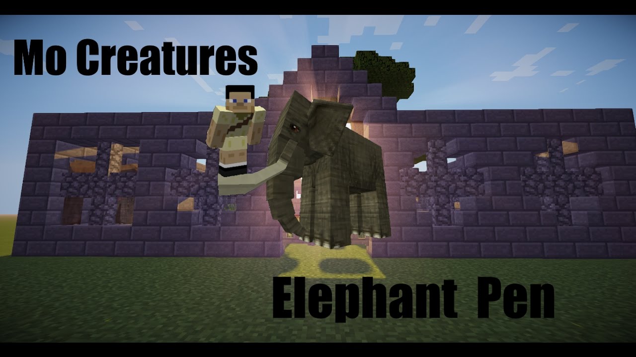 Minecraft: Mo Creatures Elephant Pen - YouTube