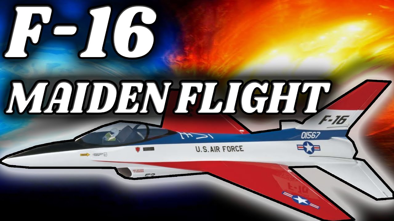 First flight with F16 Great Planes - Maiden flight F-16 - YouTube