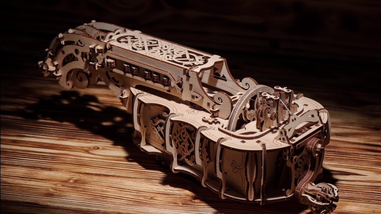 The Hurdy-Gurdy in Ugears style: you build it, then play it! - YouTube