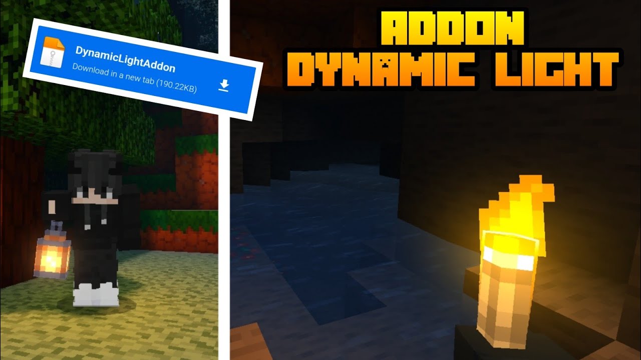 Addon Dynamic Light | Mcpe 1.21 - YouTube