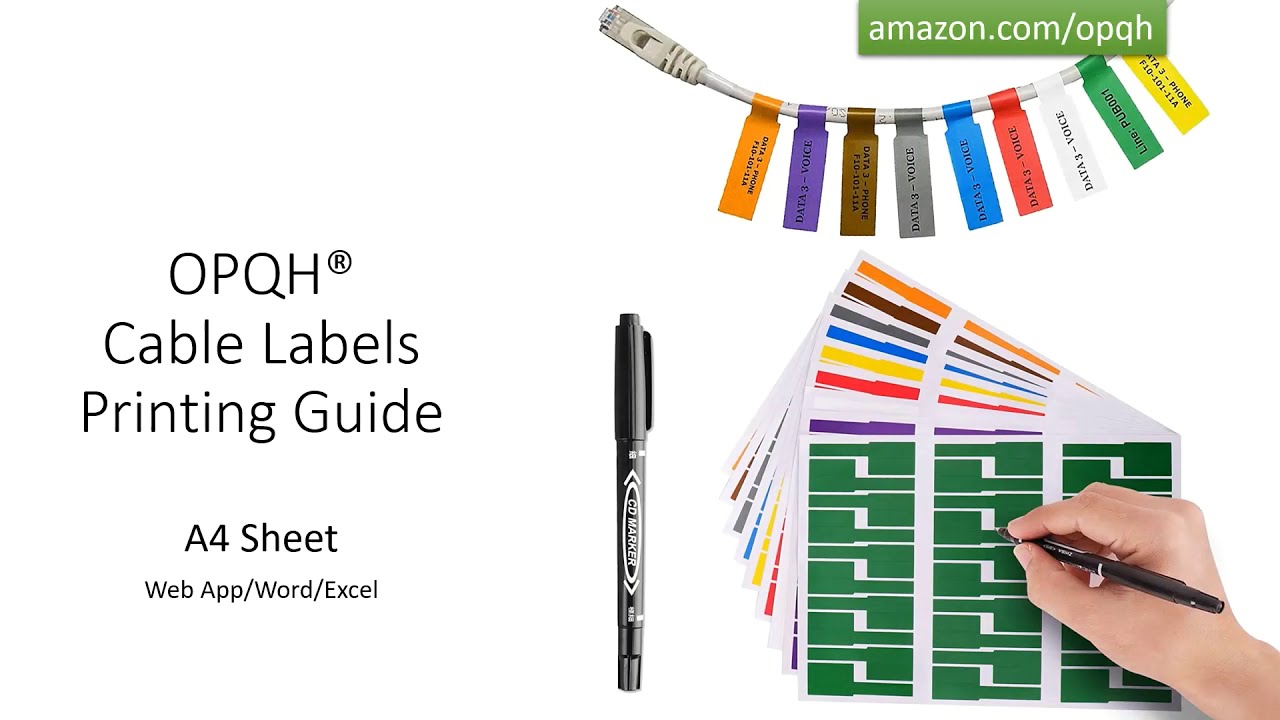 OPQH Cable Labels Printing Guide, A4 Sheet - YouTube
