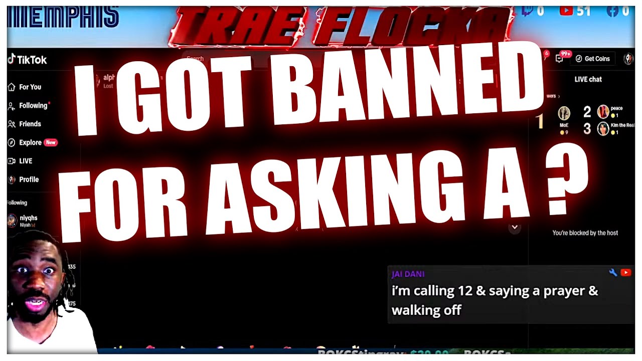 TRAE FLOCKA GETS BANNED FROM THE TIK TOK LIVE! HILARIOUS MOMENT FROM ...