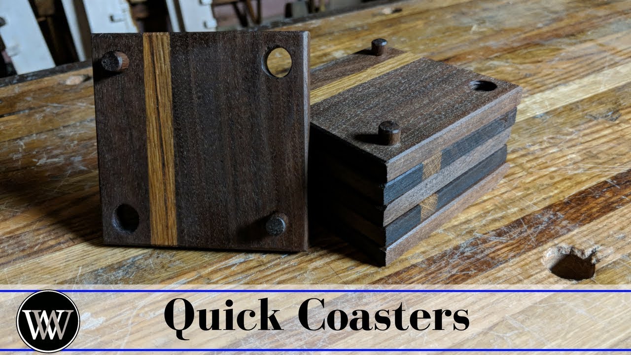 Making Interlocking Coasters from Walnut and White Oak - YouTube