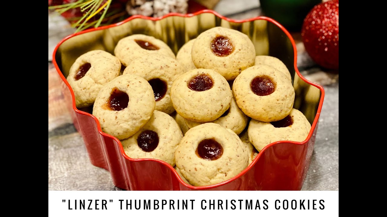 🇺🇸"Linzer" Thumbprint Christmas Cookies (Christmas) 🌰 🇫🇷 "Linzer" à la ...