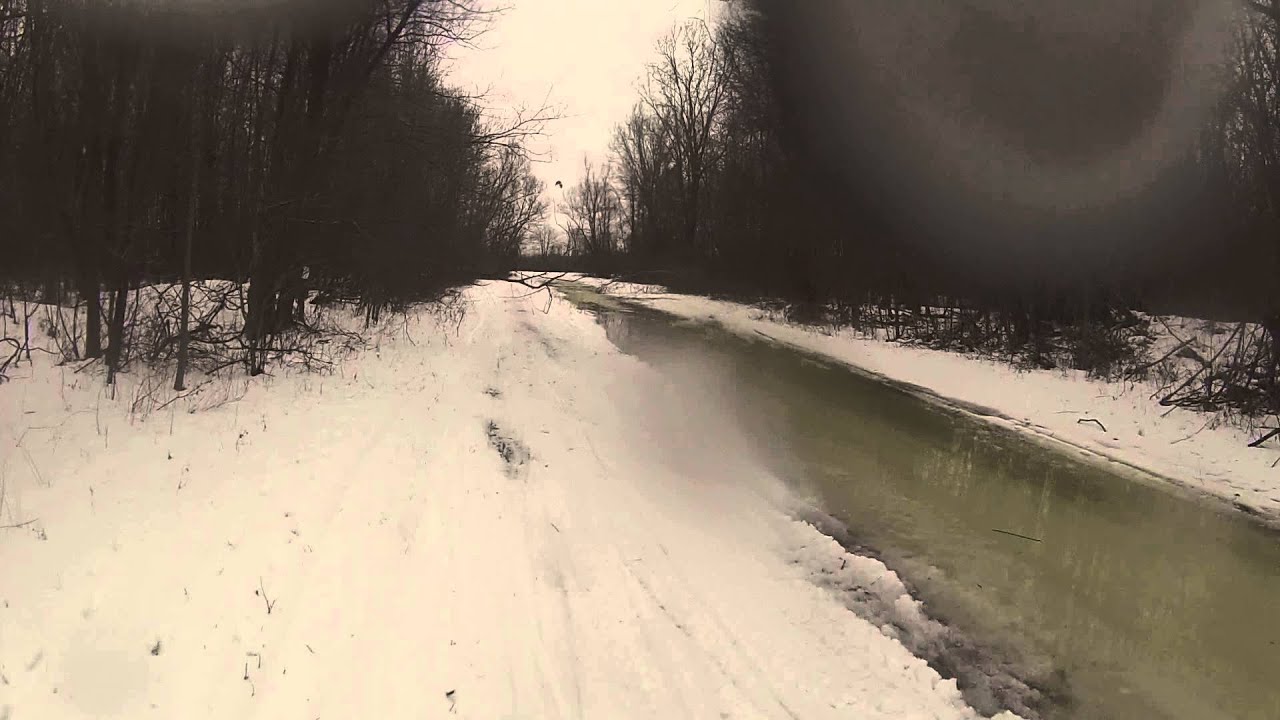 Snowmobile Water Skipping - YouTube