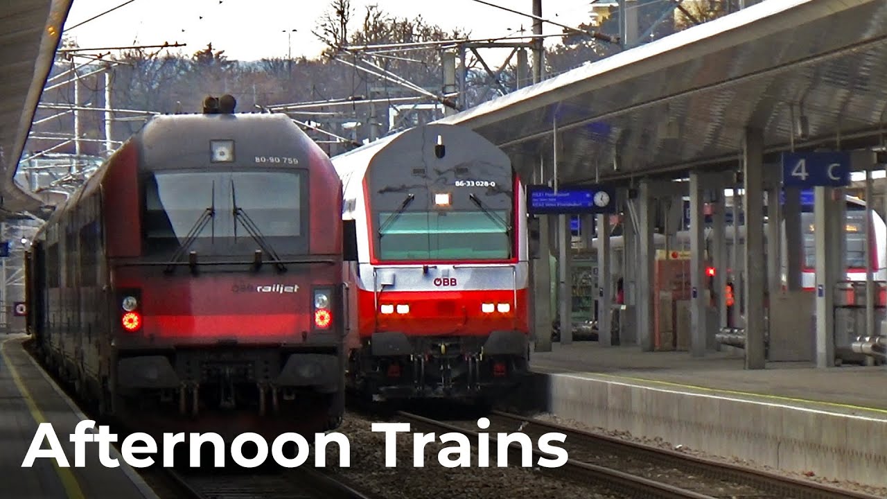 Austrian Trains Vlog #1 - Afternoon Trains at Wien Meidling Bahnhof (28 ...