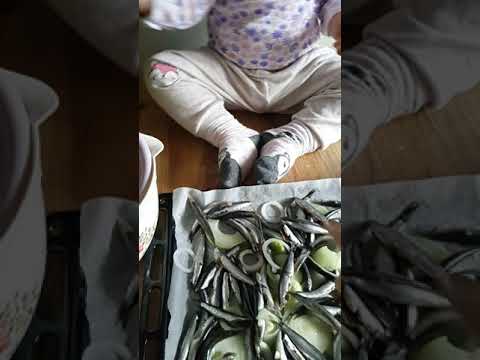 Laz kızı Loya annesiyle fırında hamsi yapıyor