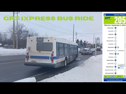 Kitchener GRT Route 205 iXpress Ottawa - Full Route Eastbound 2/20/2025 ...
