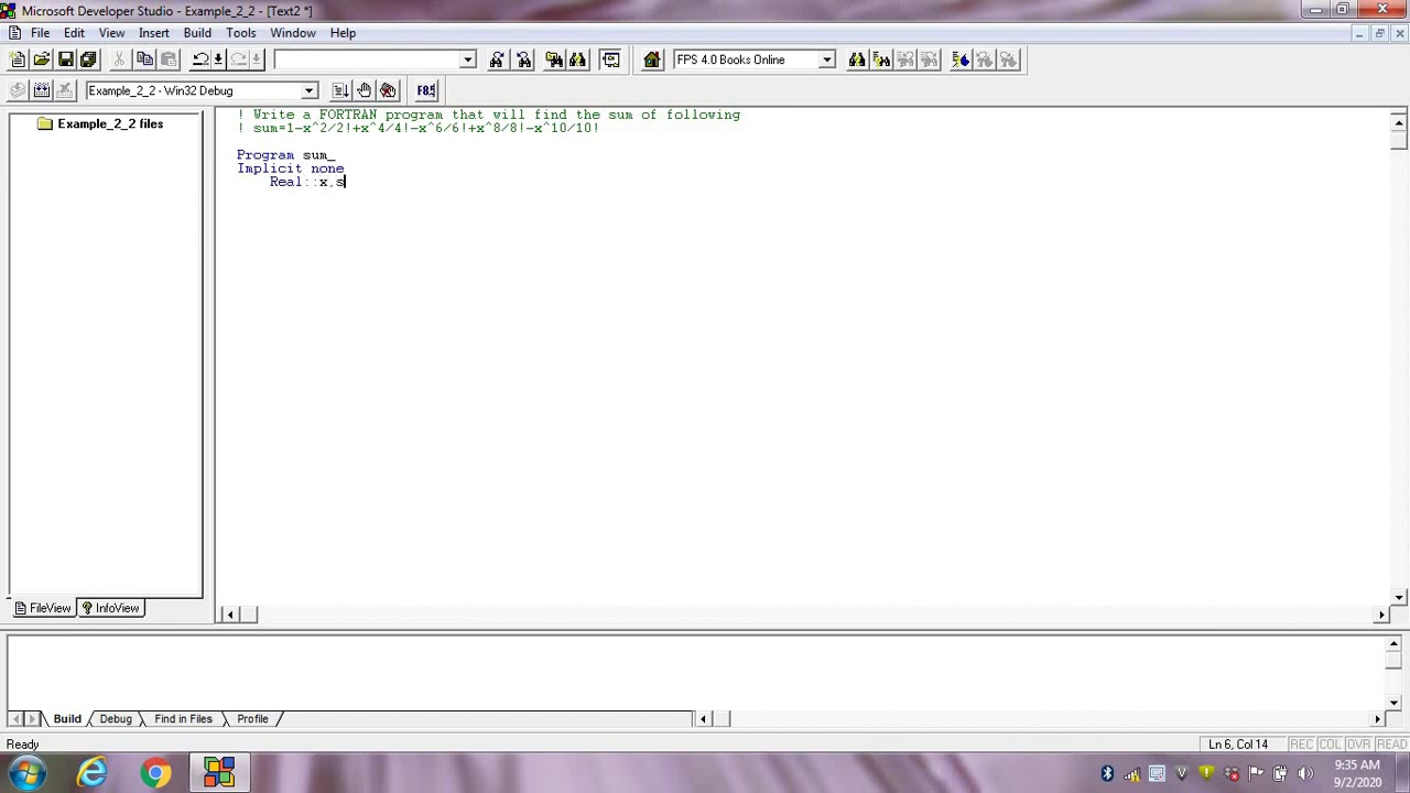 Fortran Programming Ch1 Example 22 Finding The Sum Of First Six