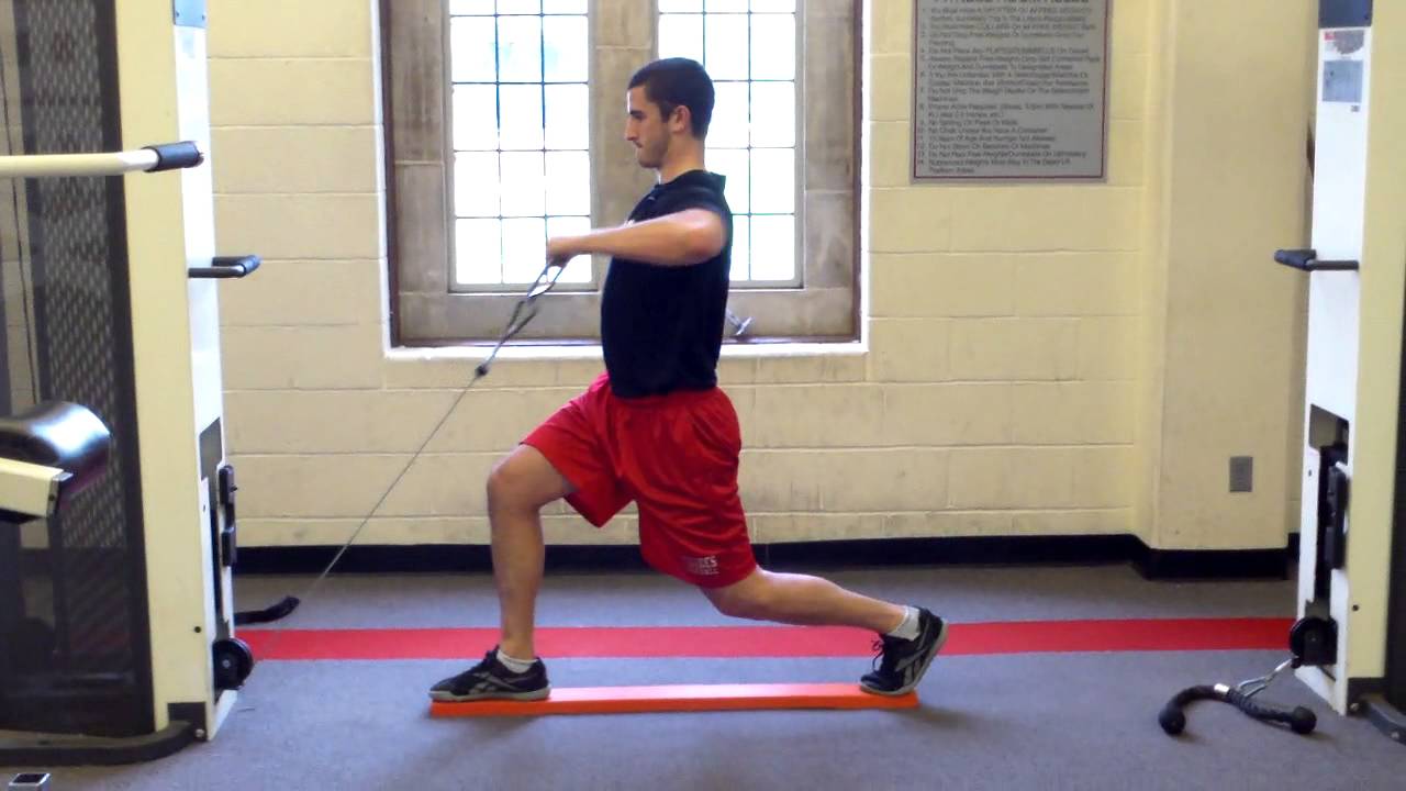 Split Squat Single Arm Row and External Rotation on Balance Board - YouTube