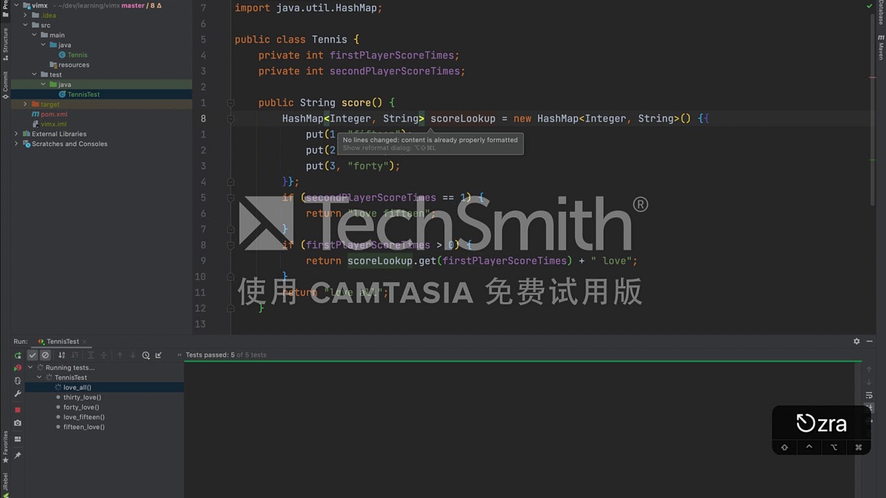 Tennis Kata / Java / vim / Intellij Day2 - YouTube
