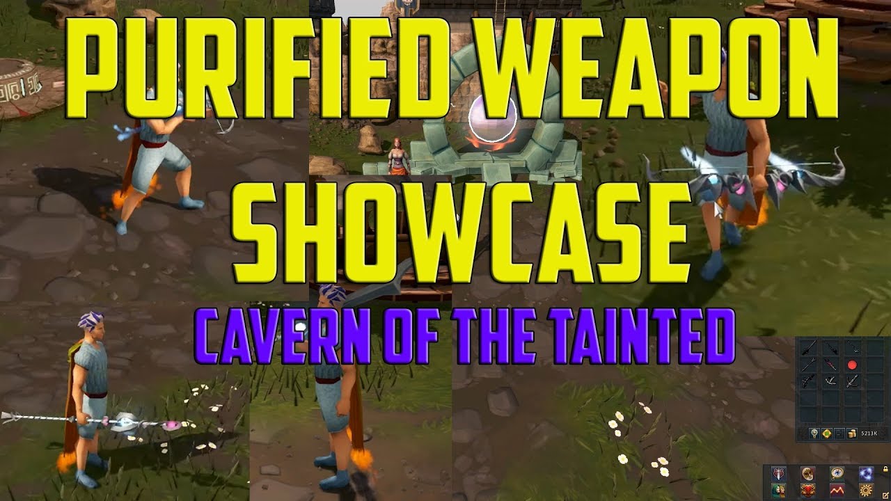 Runescape 3 - Purified cosmetic weapons showcase | Caverns of the ...