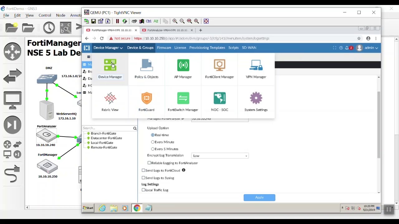 21 NSE 5 Using the FortiManager and FortiAnalyzer as one and ...