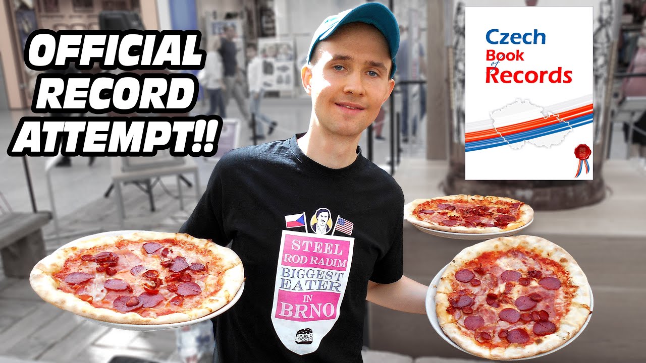 Pizza Record Eating Attempt to Czech Book of Records!! - YouTube