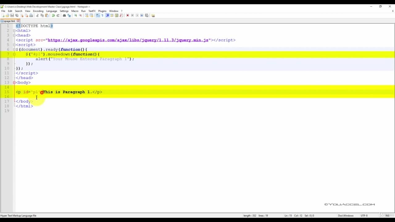 10 Jquery Events Mousedown And Mouseup Youtube