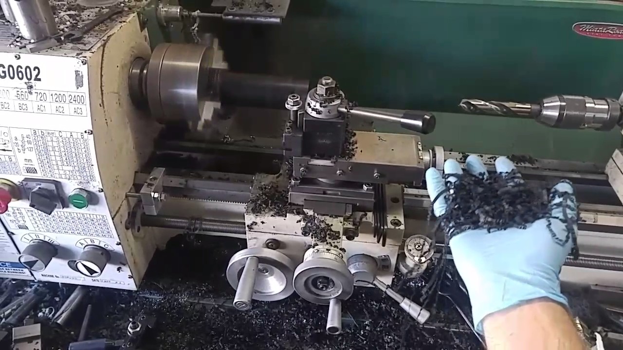 Machining delrin on the grizzly g0602 - YouTube