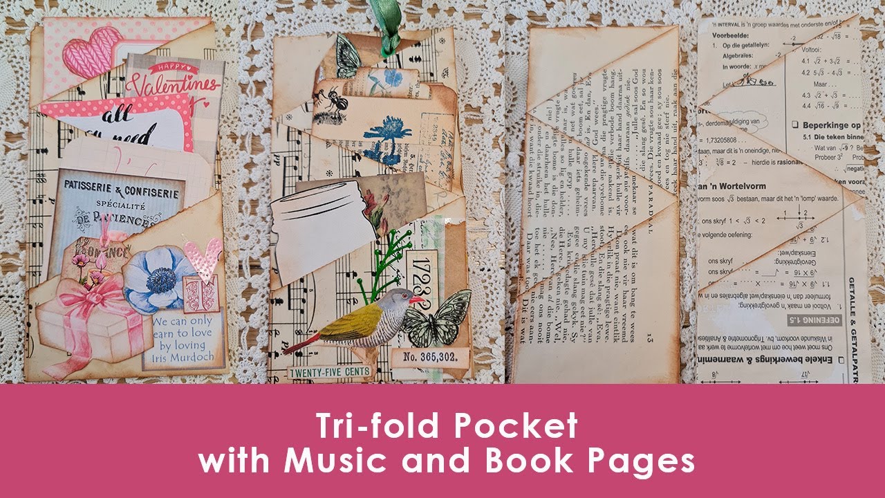 Happy Mail and Easy Peasy Tri-fold pocket with Music and Book Pages: No ...