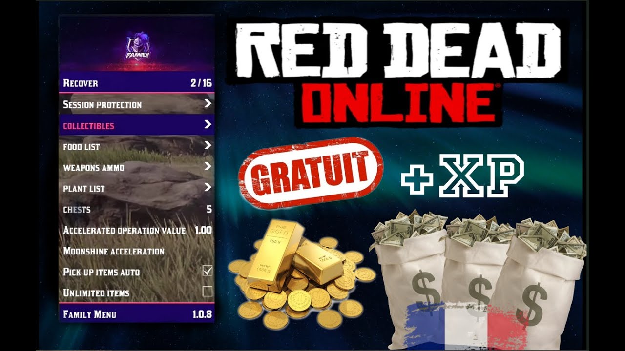 mod menu gratuit Red Dead en ligne RDO en Français 100% FREE - YouTube