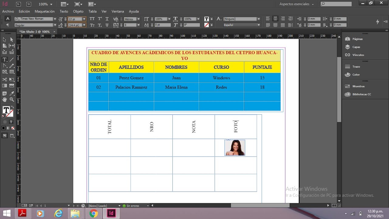 TABLAS EN ADOBE INDESIGN - YouTube