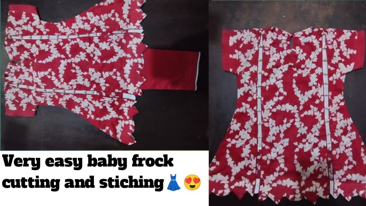 Very easy stylish baby frock cutting and stiching😍👗||baby frock new ...