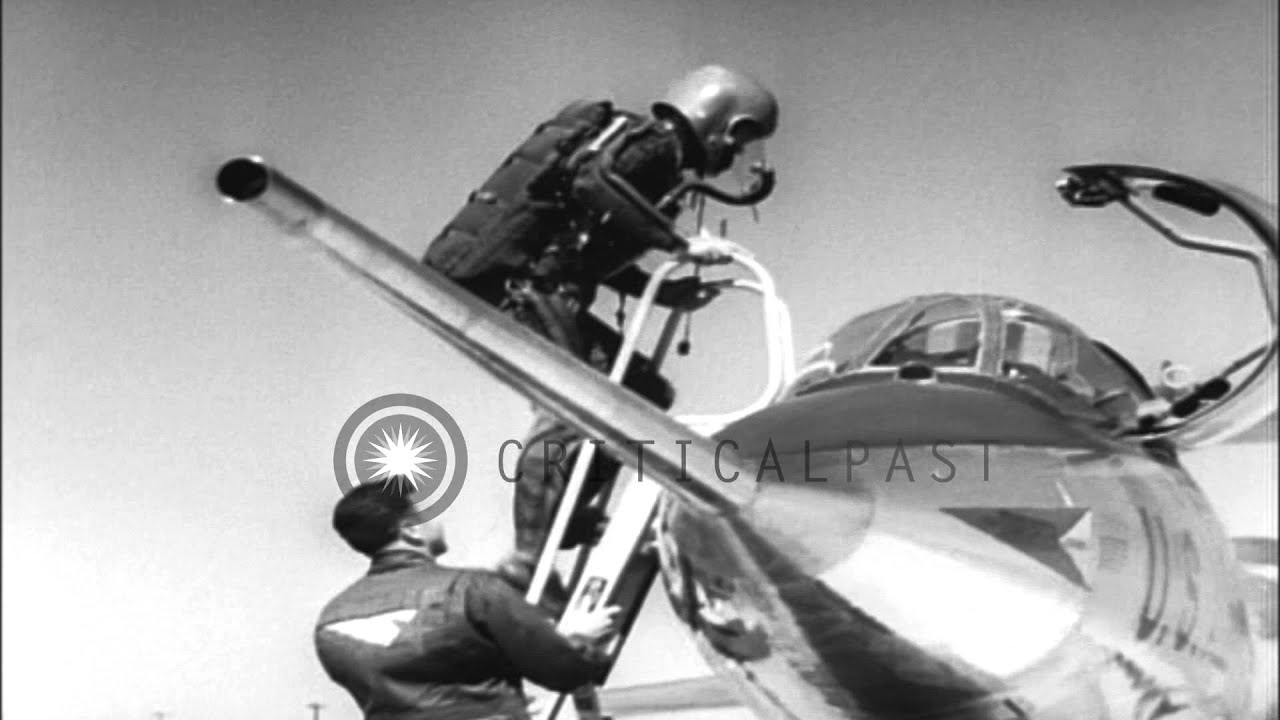 Pilot flies a United States Lockheed F-104 Starfighter supersonic ...