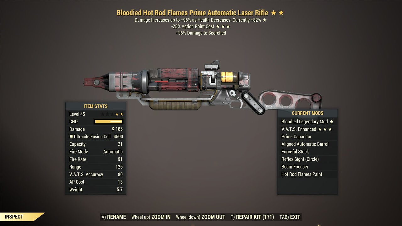 Fallout 76: Bloodied Laser Rifle & Science Perk Cards. - YouTube