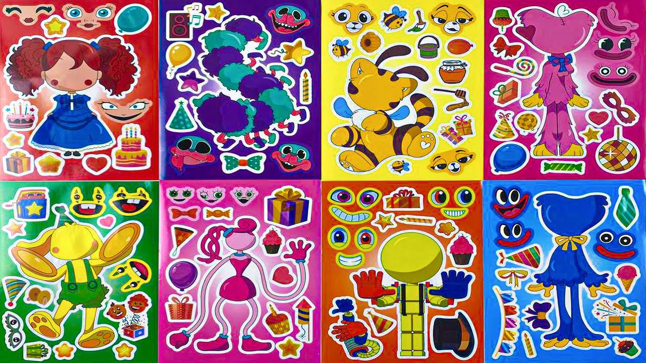 [ PAPER DIY ] Mommy Long Legs Sticker Book with Huggy Wuggy - Poppy ...