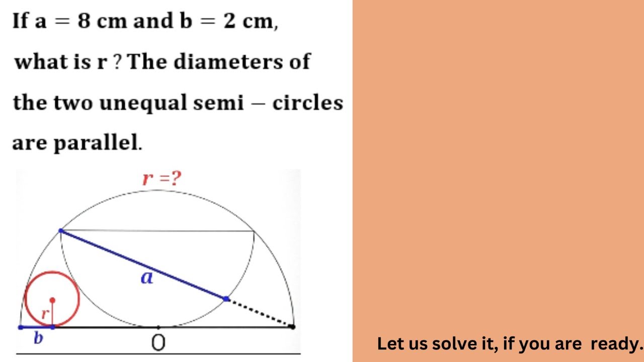 RADIUS OF THE RED CIRCLE IS WHAT? A CIRCLE AND SEMI CIRCLE INSCRIBED IN ...