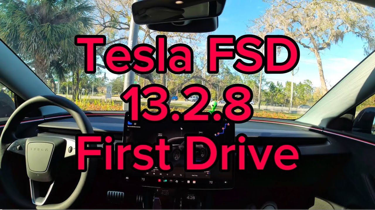 Tesla FSD 13.2.8 First Drive - YouTube