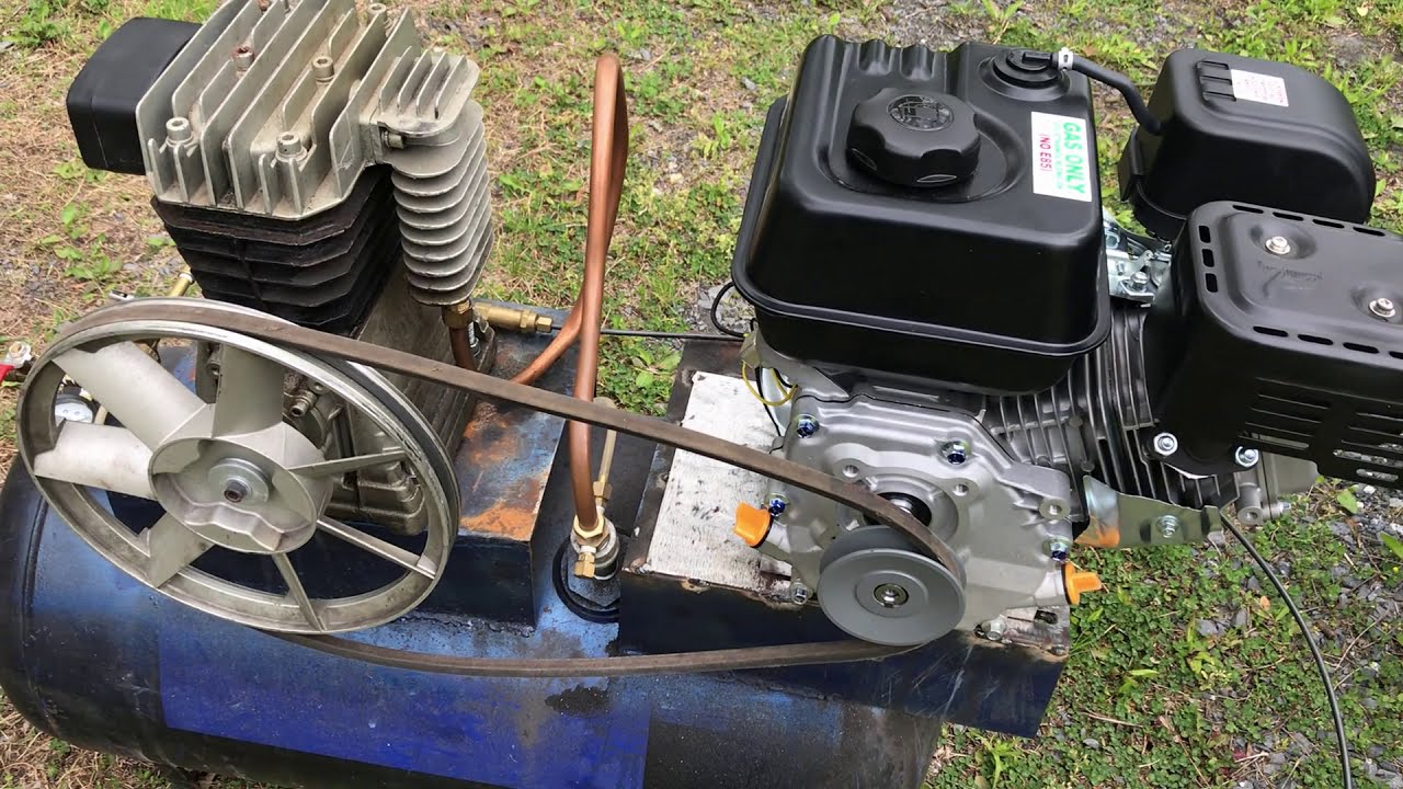 Preparing the Air Compressor for the New Engine - YouTube