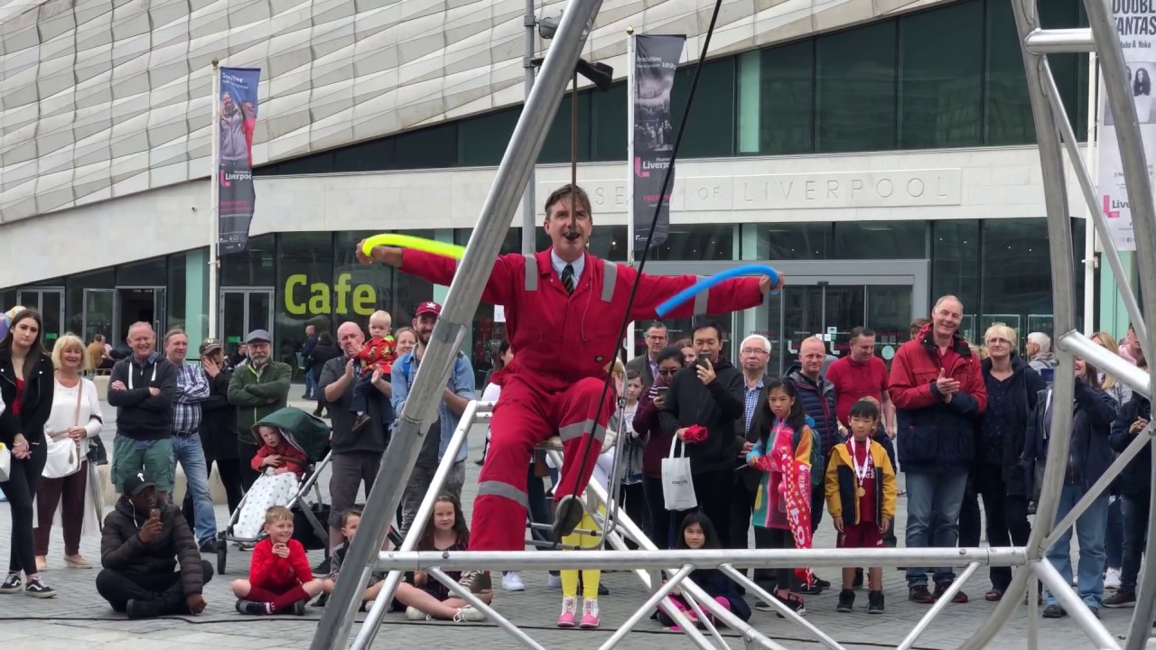 Breath taking acrobat performance on liverpool river festival 2019 ...
