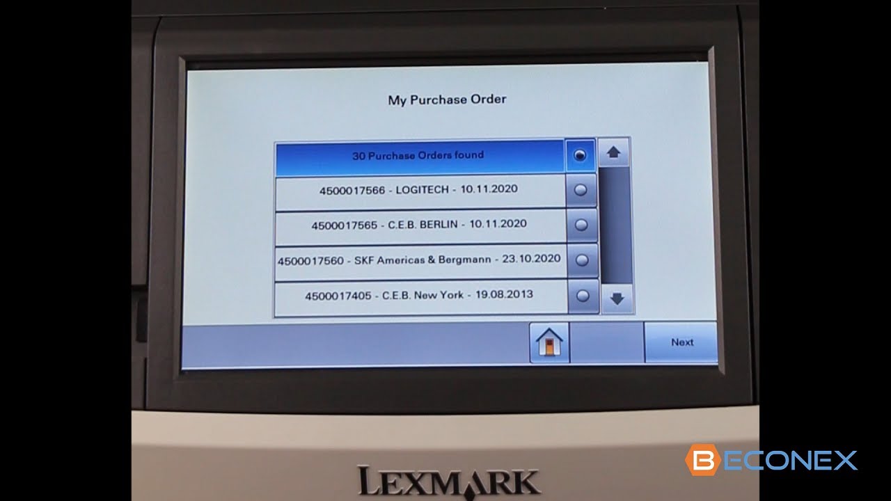 Scan documents to SAP using a preconfigured search, directly from a ...