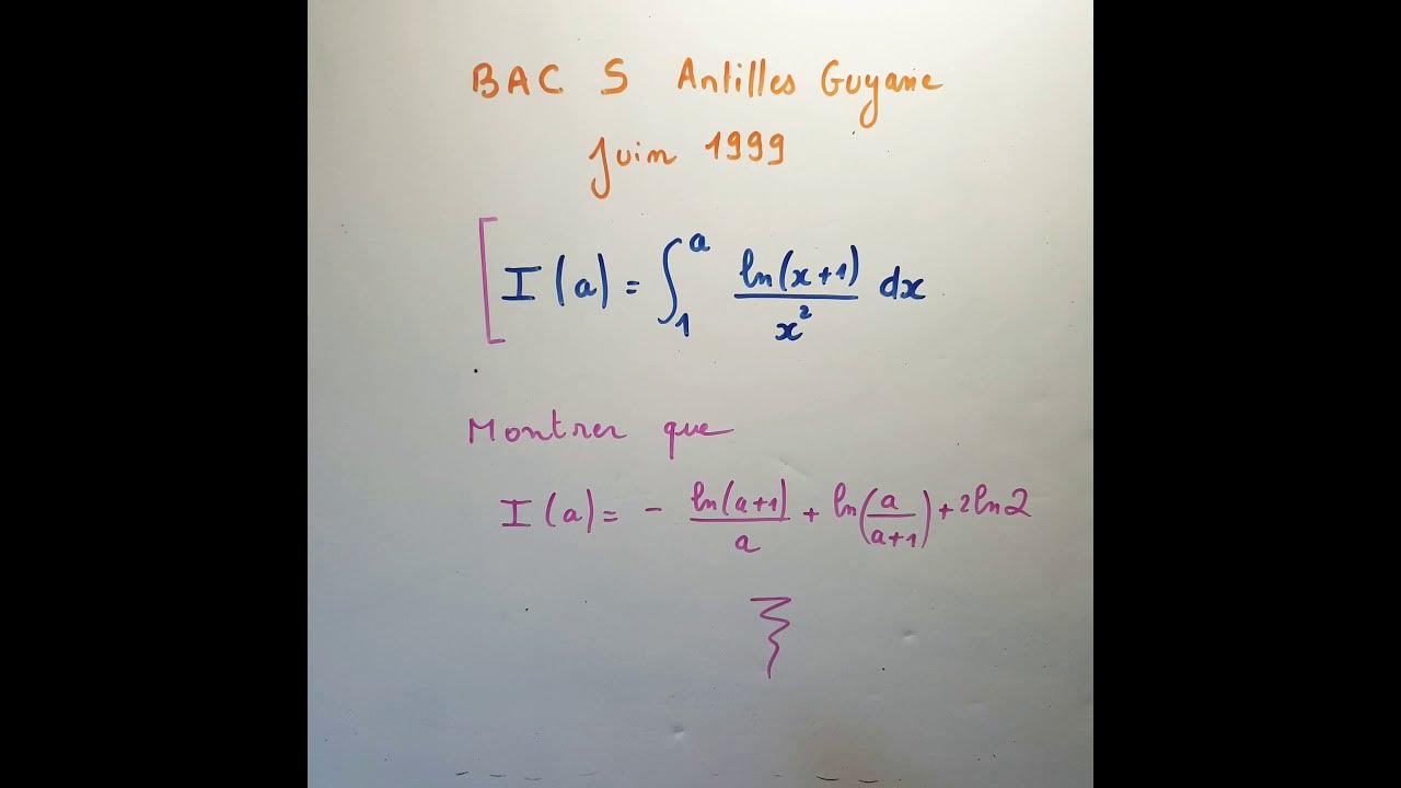 Exercice Maths : Calcul intégral et intégration par parties - Post bac - YouTube