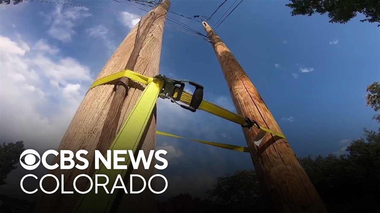 Leaning power pole causes safety issues for Littleton resident - YouTube