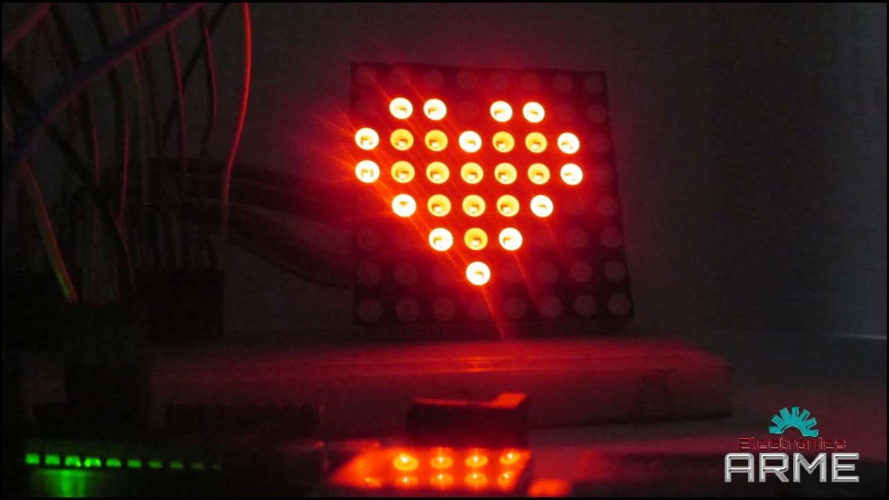 Cómo hacer efectos en matriz 8x8 con arduino - YouTube