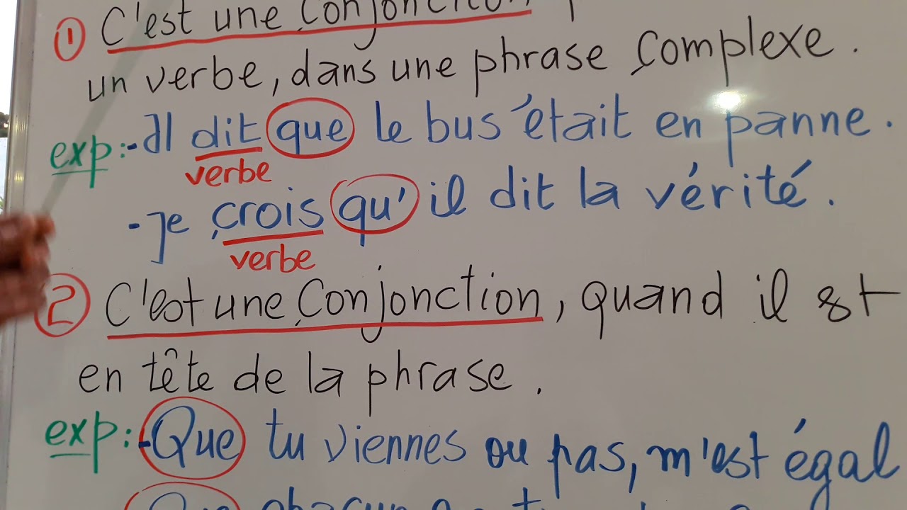 "Que" conjonction ou pronom? - YouTube
