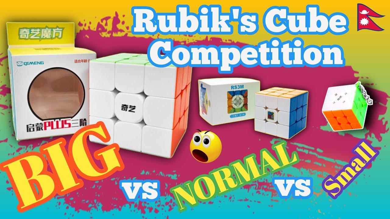 Cube Race Nepal | Cube Competition | Cube Solve Big Cube Vs Normal Cube ...