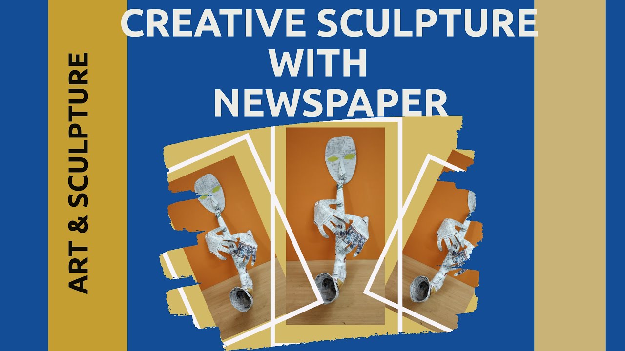 Creative sculpture with newspaper | how to make a trumpet out of paper ...